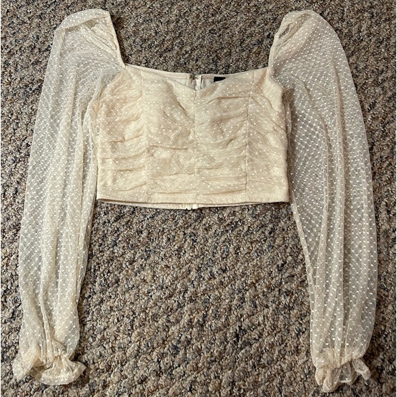 Windsor | Tops | Windsor White Long Sleeve Ruffle Corset Top | Poshmark